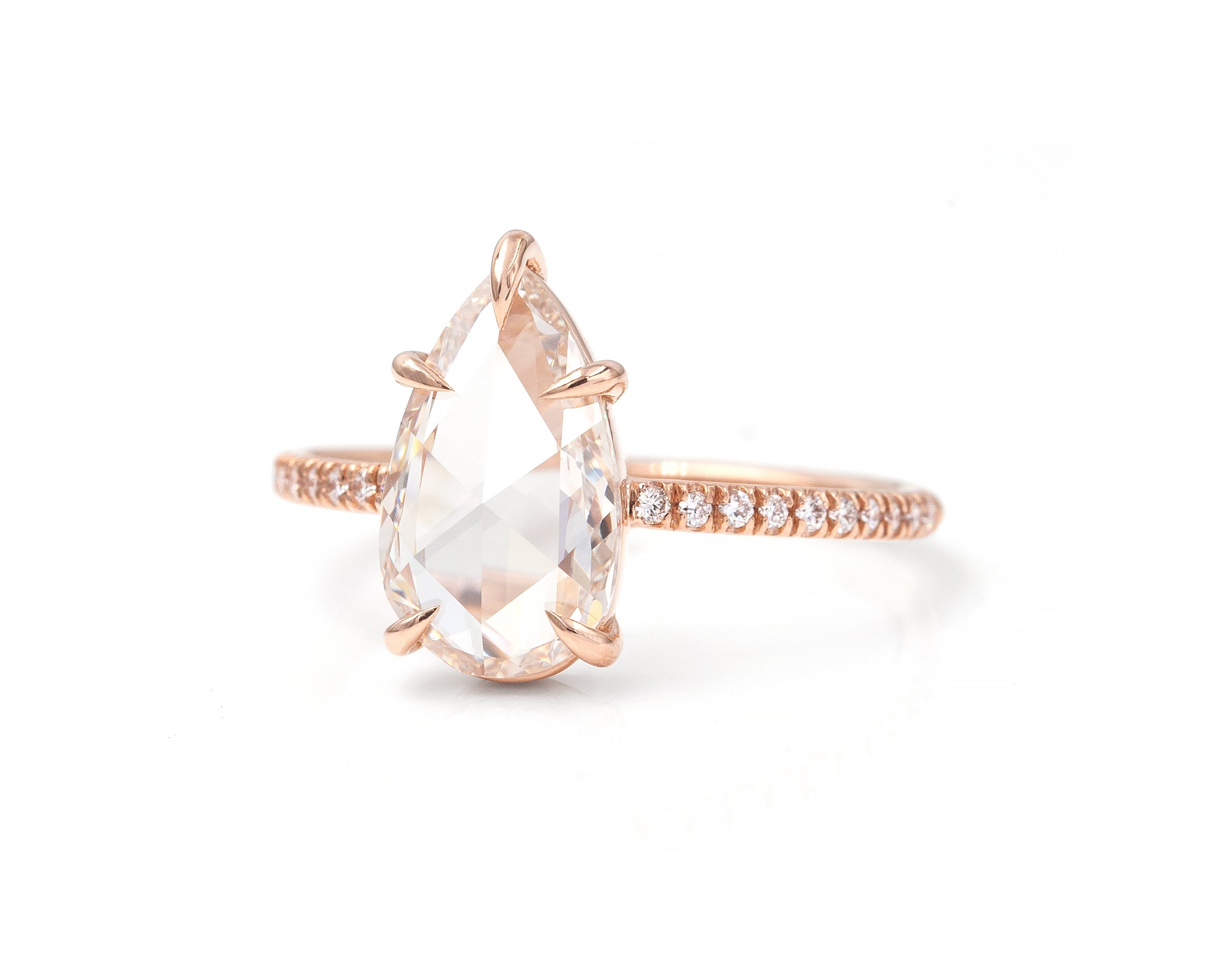 1.84-Carat Rose Cut Pear Diamond Ring – Everett